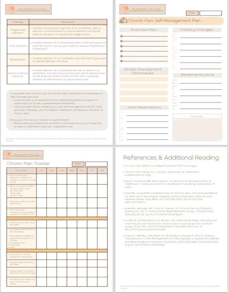 Chronic Pain Workbook & Tracker - Etsy