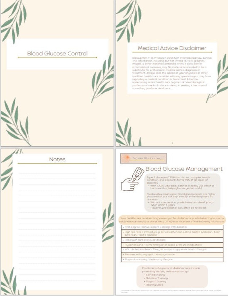 Blood Glucose Workbook & Tracker - Etsy