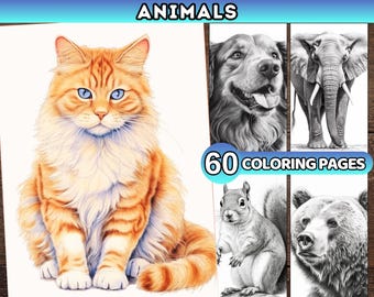 26 Cute Animal Coloring Book Pages - Zoo, Farm, Land & Sea, Desert ...