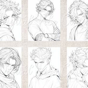 Anime Boy Coloring Book for Adults Manga Anime Coloring Pages Anime Man ...