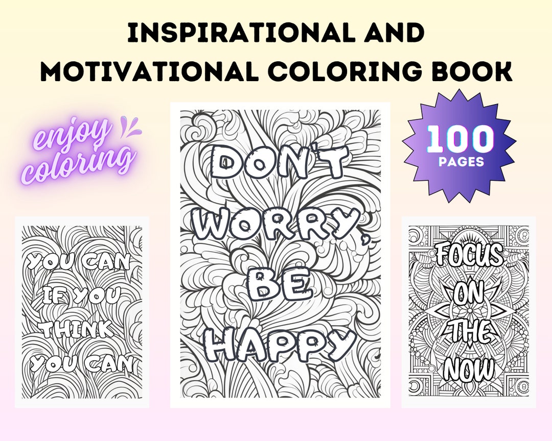 100+ Motivational Quotes Coloring Pages for Adults Relaxation and ...