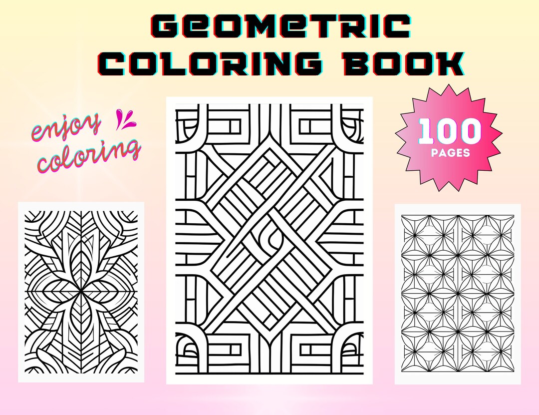 100+ Geometric Coloring Pages for Adults Abstract Adult Coloring Book ...