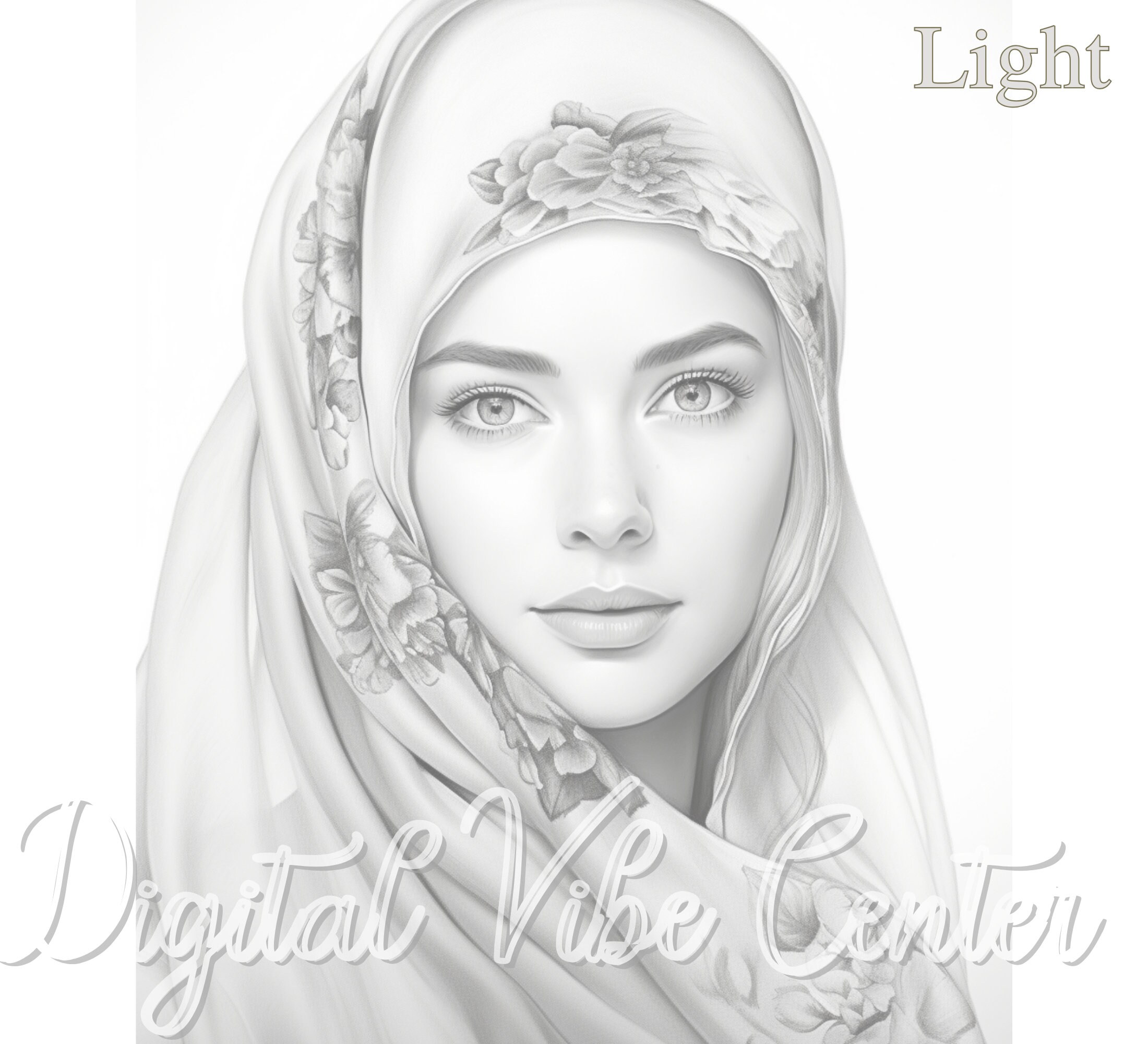 Muslim Woman Coloring Page for Adults Coloring Pages Hijab - Etsy