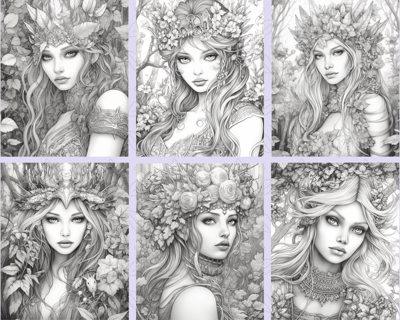 Coloring Pages for Adults and for Kids Fairy Coloring Pages - Etsy