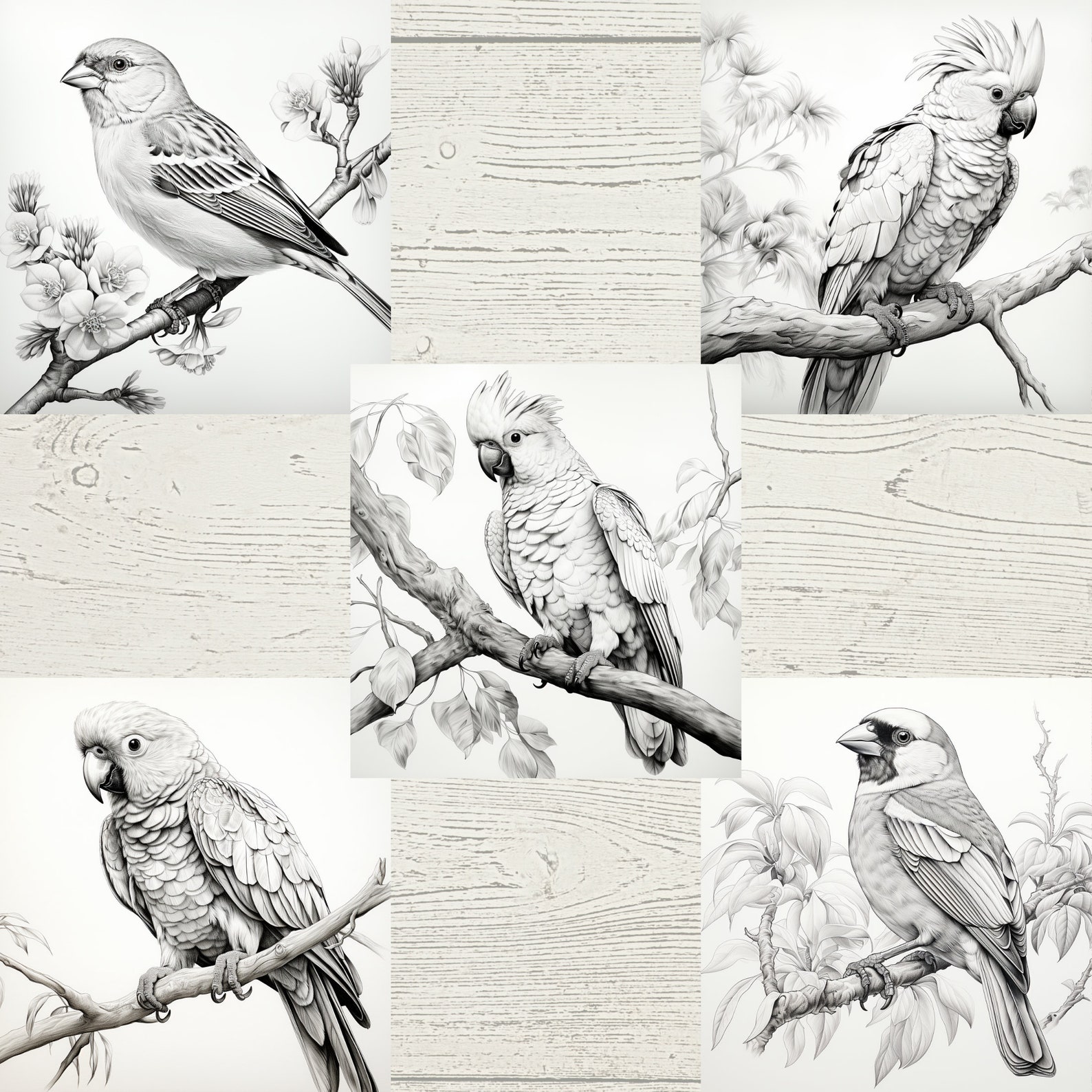 Parrot Coloring Pages for Adults and Kids, Parrot Coloring Book, Birds ...