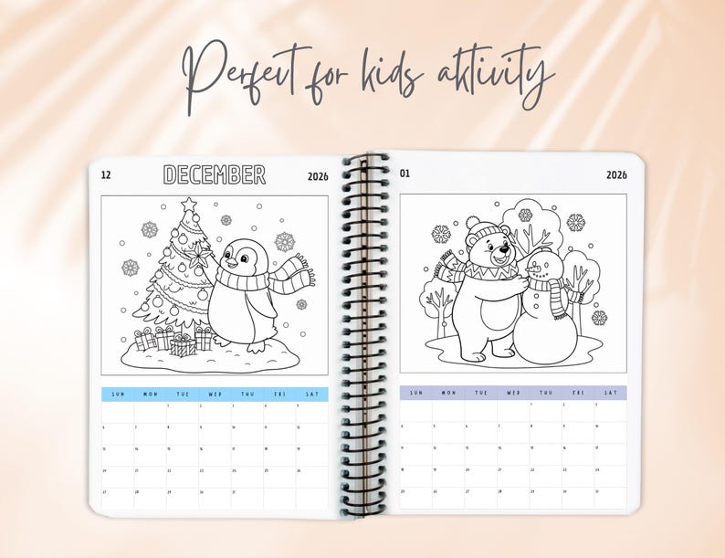 2026 Coloring Calendar for Kids Coloring Pages Calender Printable ...