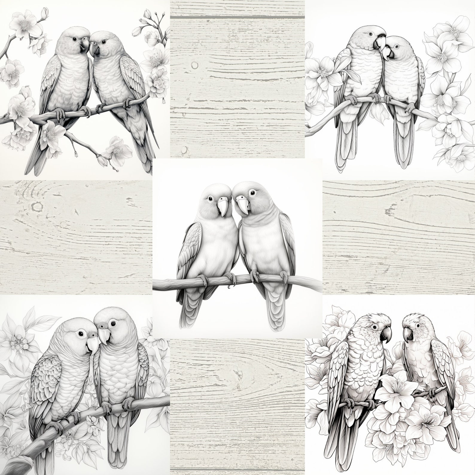 Parrot Coloring Pages for Adults and Kids, Parrot Coloring Book, Birds ...