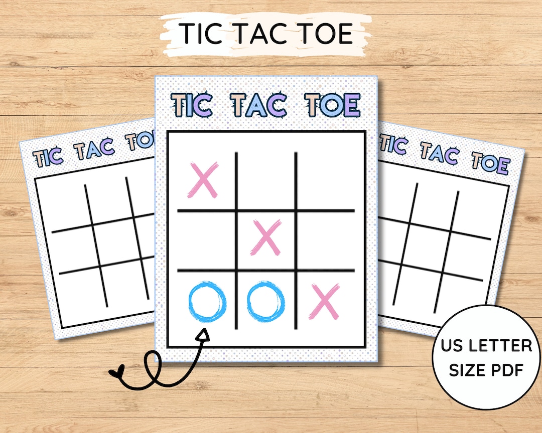 Printable Tic Tac Toe Game, Family Game, Class Activities, Instant ...