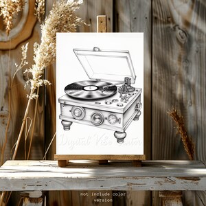 Vintage Objects Coloring Pages for Adults Nostalgic Grayscale Coloring ...