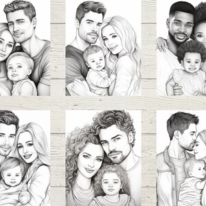 30 Lovely Family Coloring Pages Couple Coloring Book Parent’s Day Gift ...