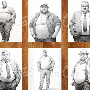 Plus Sized Men Coloring Pages for Adults Printable Coloring Book Fat ...