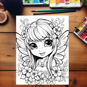 Fairy Coloring Pages for Kids Cute Coloring Book Printable Coloring ...