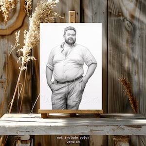 Plus Sized Men Coloring Pages for Adults Printable Coloring Book Fat ...