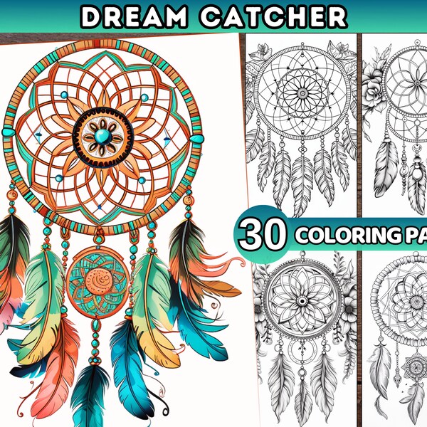 Dream Catchers Coloring Pages - Etsy