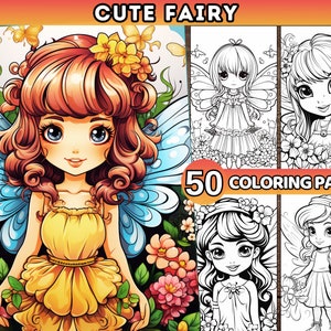 Fairy Coloring Pages for Kids Cute Coloring Book Printable Coloring ...