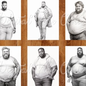 Plus Sized Men Coloring Pages for Adults Printable Coloring Book Fat ...