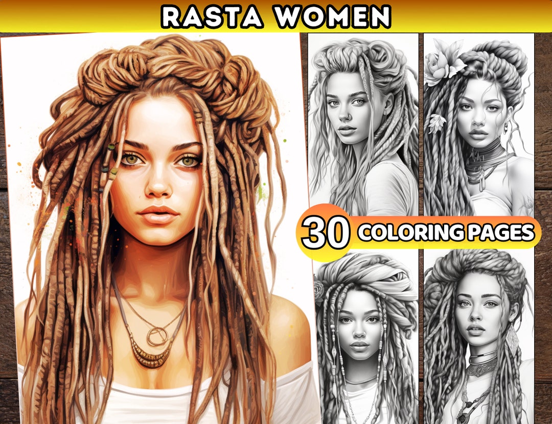 Coloring Pages for Adult Dreadlocks Hairstyle Coloring Book Fasion ...