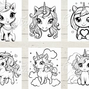 Cute Unicorn Coloring Pages for Kids Kawaii Unicorn Coloring Book ...