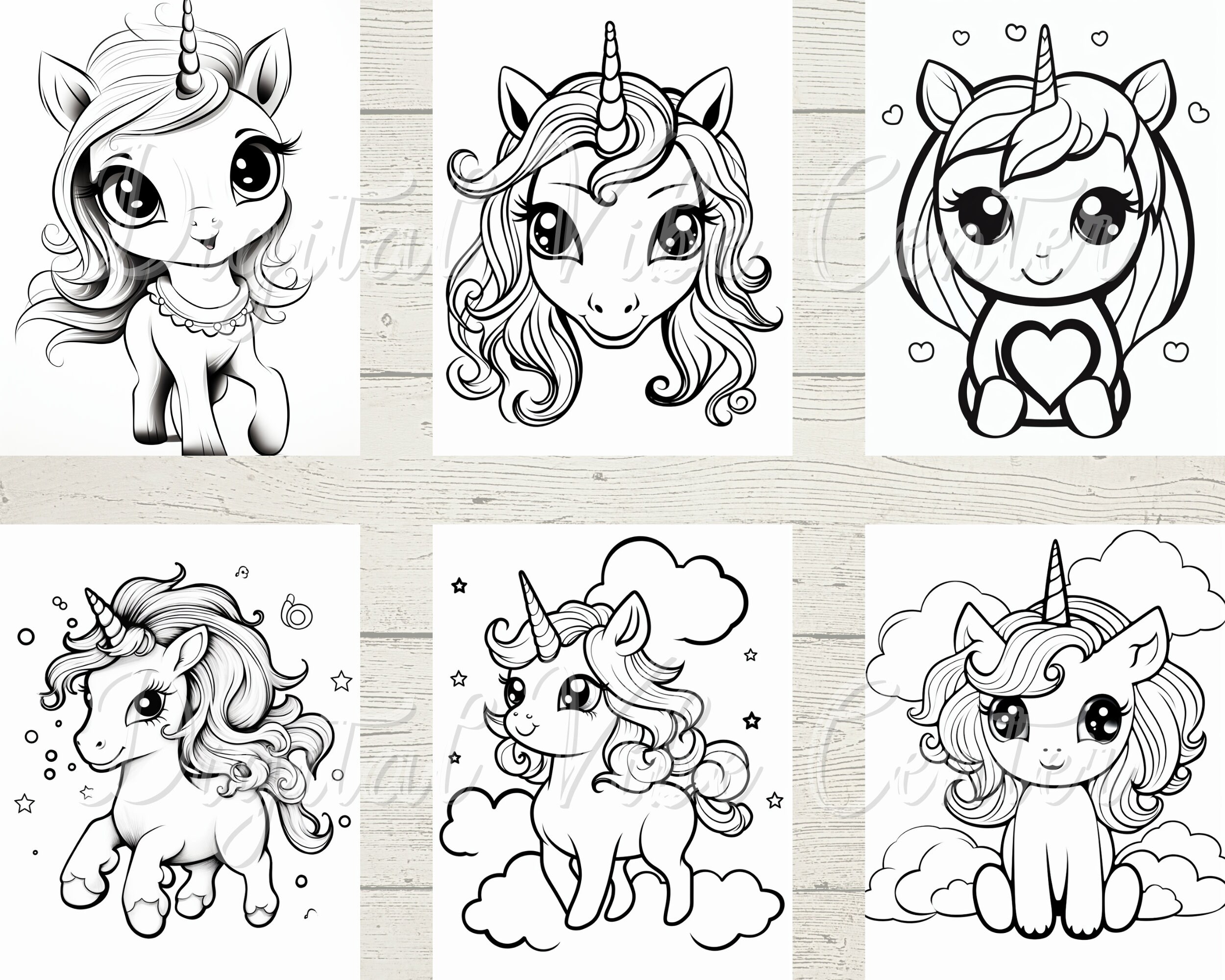 Cute Unicorn Coloring Pages for Kids Kawaii Unicorn Coloring Book ...