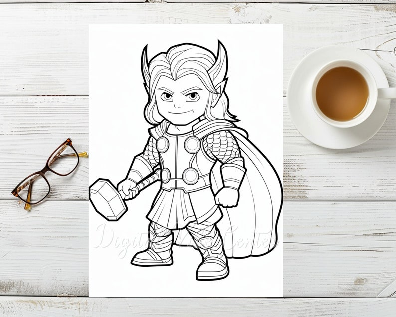 Chibi Superhero Coloring Book: 30 Printable Cartoon Hero Pages (PDF) - Etsy