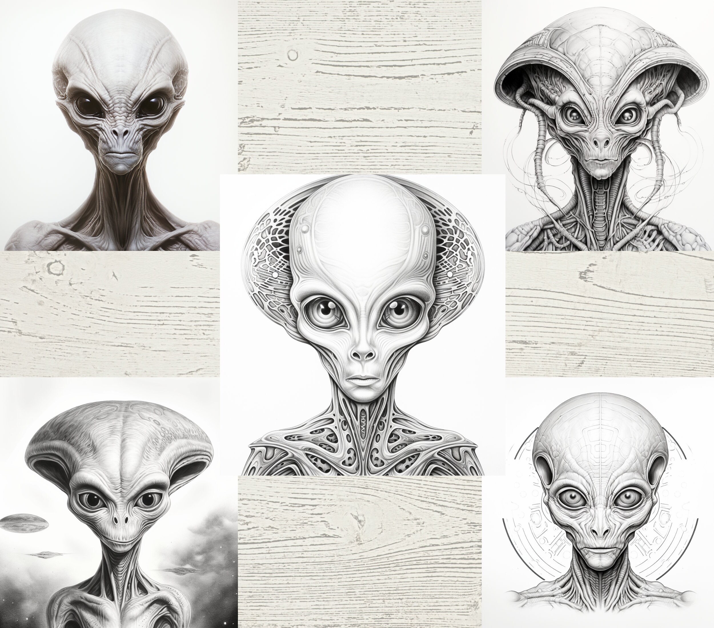 20 Alien Coloring Pages for Adults & Kids Fantasy Alien - Etsy
