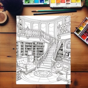 Interior Rooms Coloring Pages for Kids or Adults, Home Interior ...