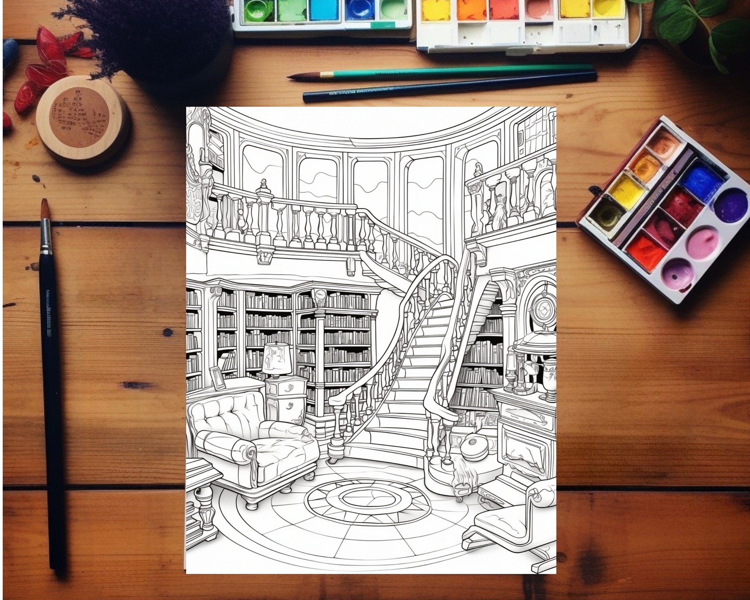 Interior Rooms Coloring Pages for Kids or Adults Home - Etsy