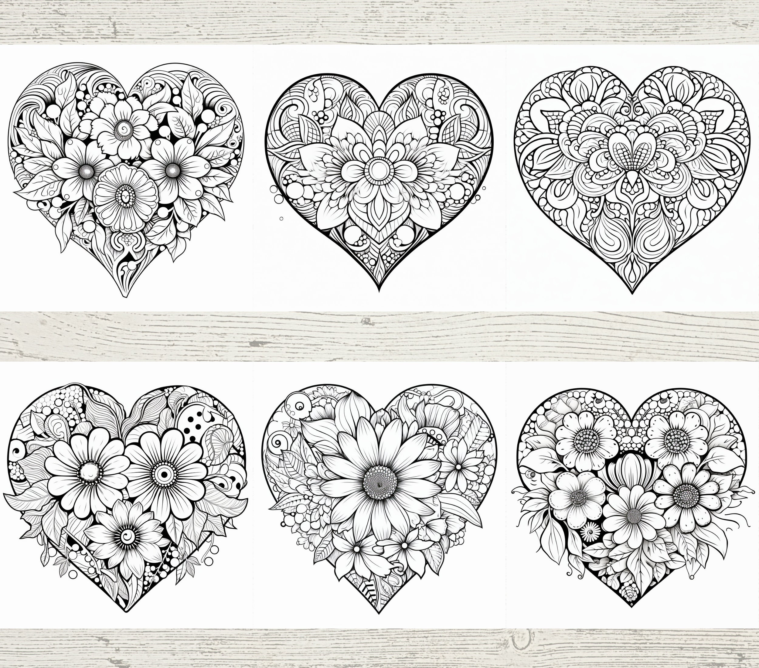 Coloring Pages Heart for Adults & Kids Valentine Day Coloring - Etsy