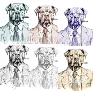 Boss Dog Coloring Page Printable Adult Coloring Book Stress Relief ...