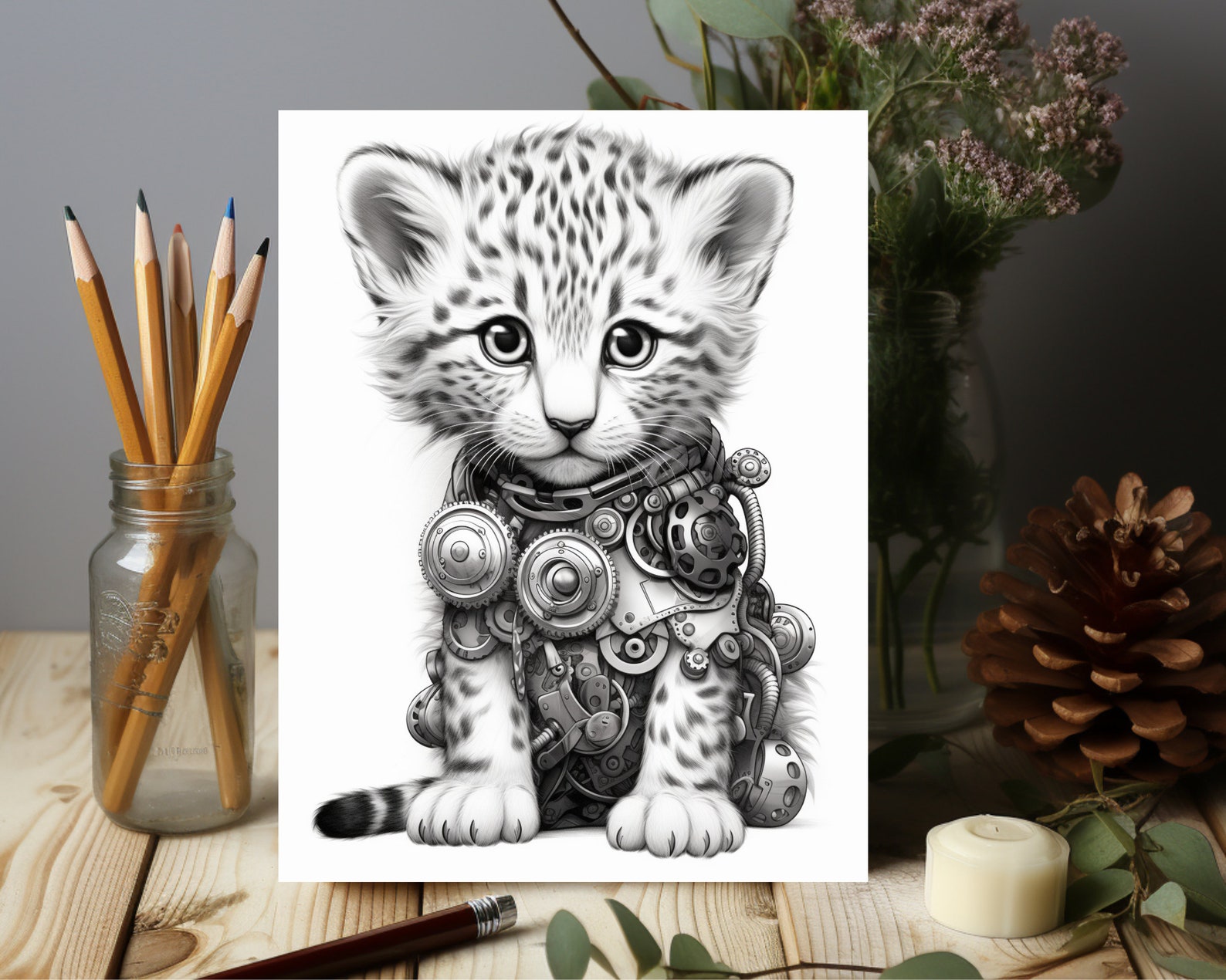 Steampunk Animals Coloring Book: 30 Printable Pages (digital Download ...