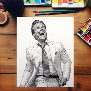 Happy Handsome Men Coloring Pages for Adults Printable Adult Coloring ...