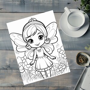 Fairy Coloring Pages for Kids Cute Coloring Book Printable Coloring ...