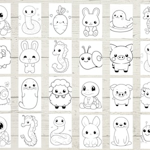 100+ Kawaii Coloring Pages for Kids Cute Coloring Page Mega Bundle ...