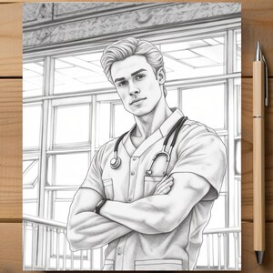 Doctor Coloring Pages for Kids or Adults Professional Occupations ...