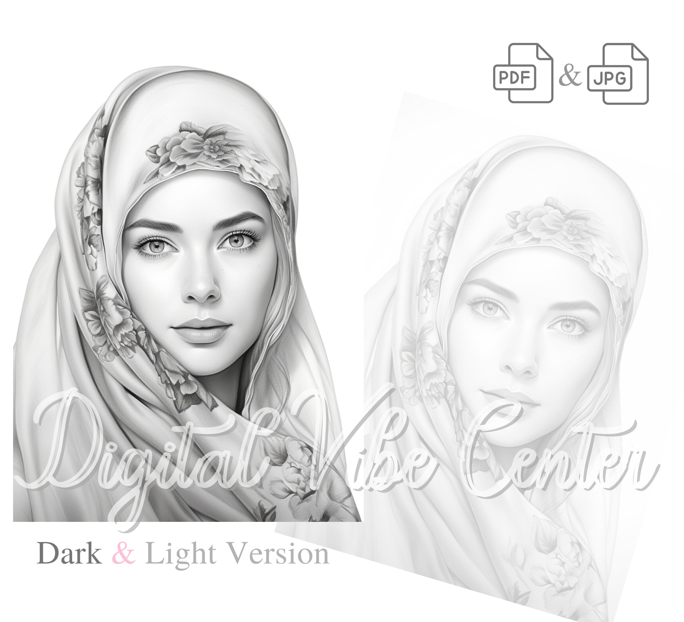 Muslim Woman Coloring Page for Adults Coloring Pages Hijab - Etsy