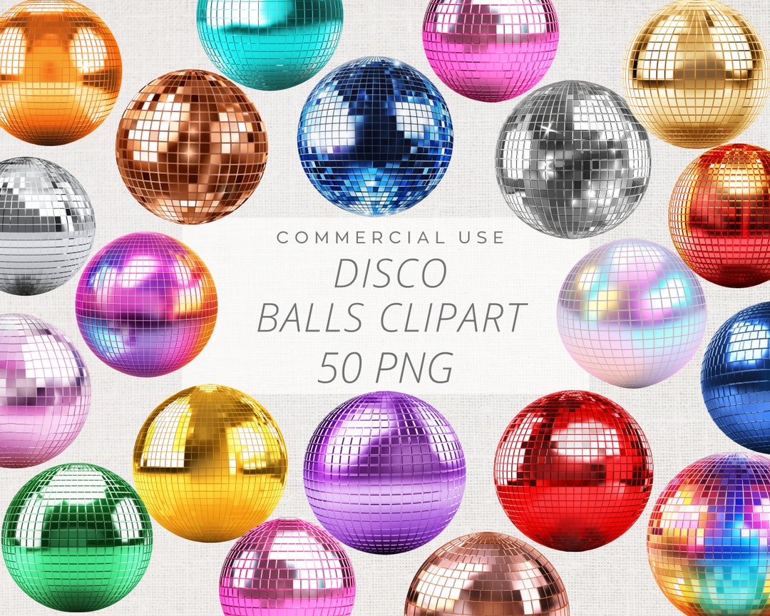 Disco Balls Clipart Retro Gold Silver Disco Ball Party Decor ...