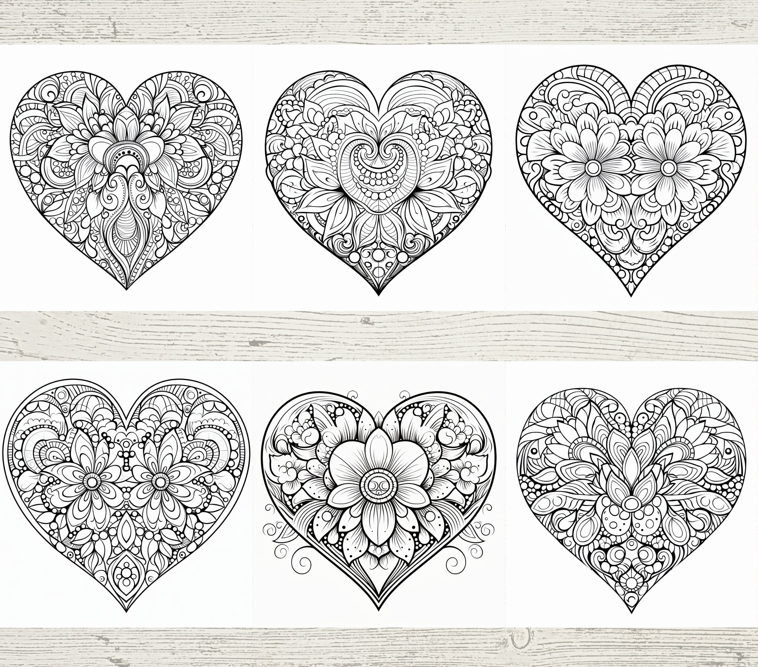 Coloring Pages Heart for Adults & Kids Valentine Day Coloring - Etsy