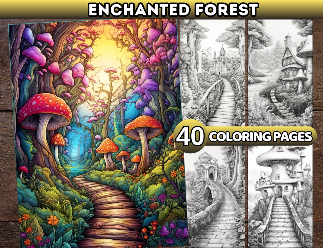 Enchanted Forest Coloring Book for Adults Printable Magical Forest ...