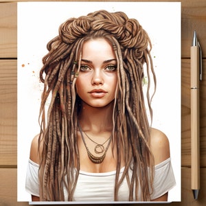 Coloring Pages for Adult Dreadlocks Hairstyle Coloring Book Fasion ...