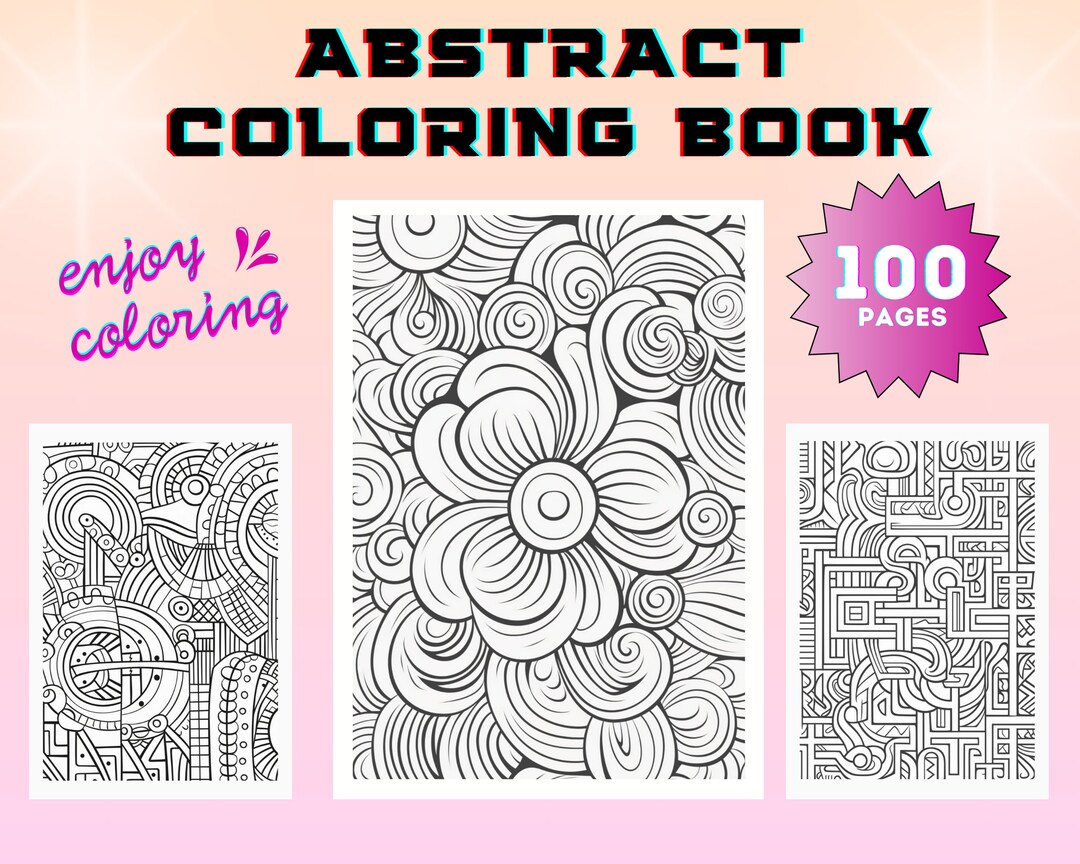 100 Abstract Coloring Pages for Adults Abstract Pattern Adult - Etsy