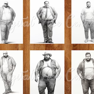 Plus Sized Men Coloring Pages for Adults Printable Coloring Book Fat ...