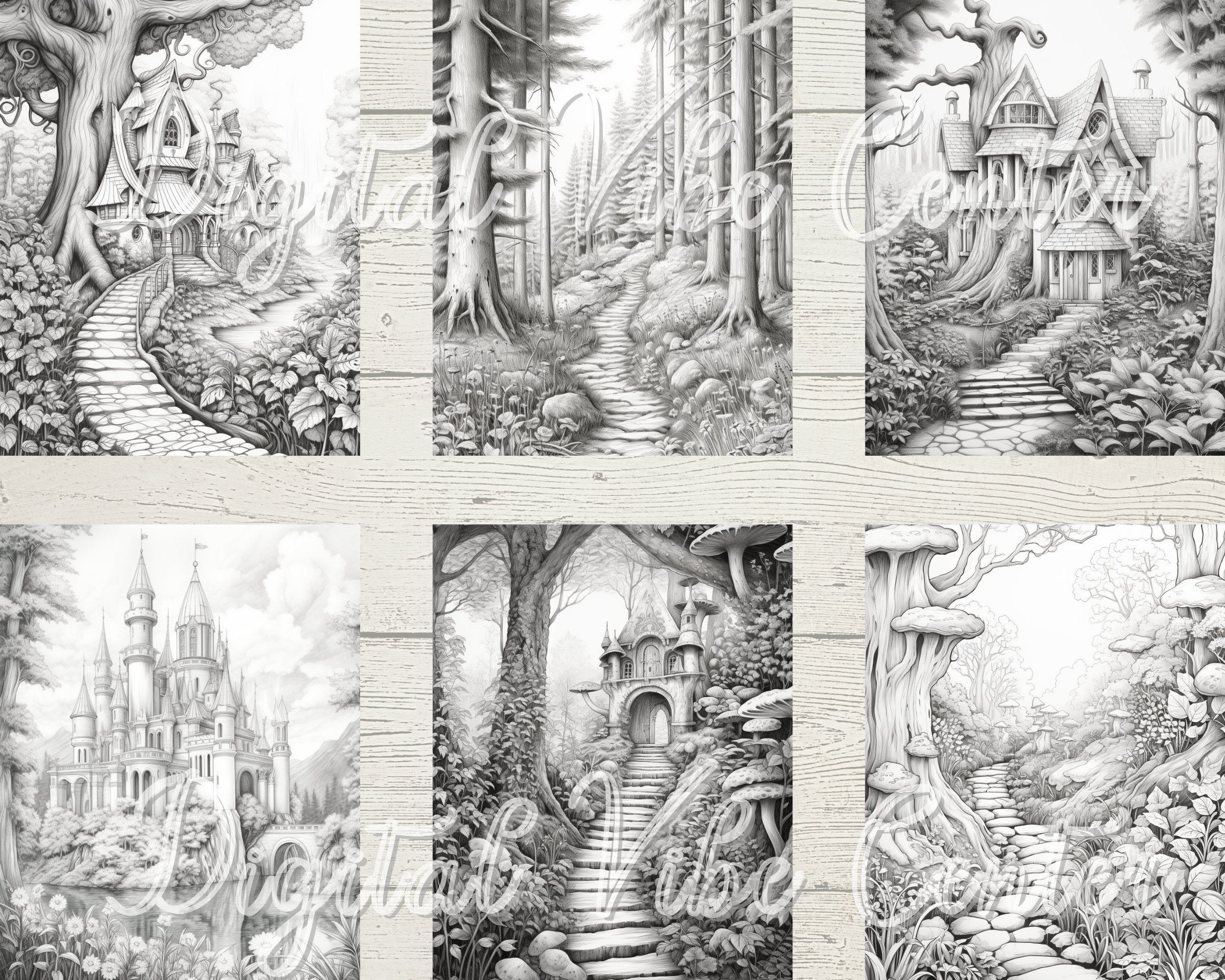 Enchanted Forest Coloring Book for Adults Printable Magical Forest ...