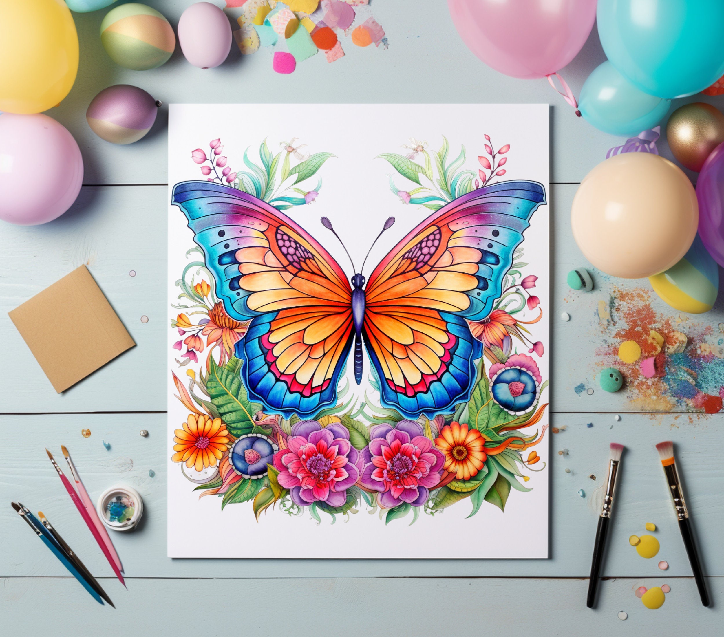 Butterfly Coloring Pages for Adult and Kids Butterfly Mandala - Etsy