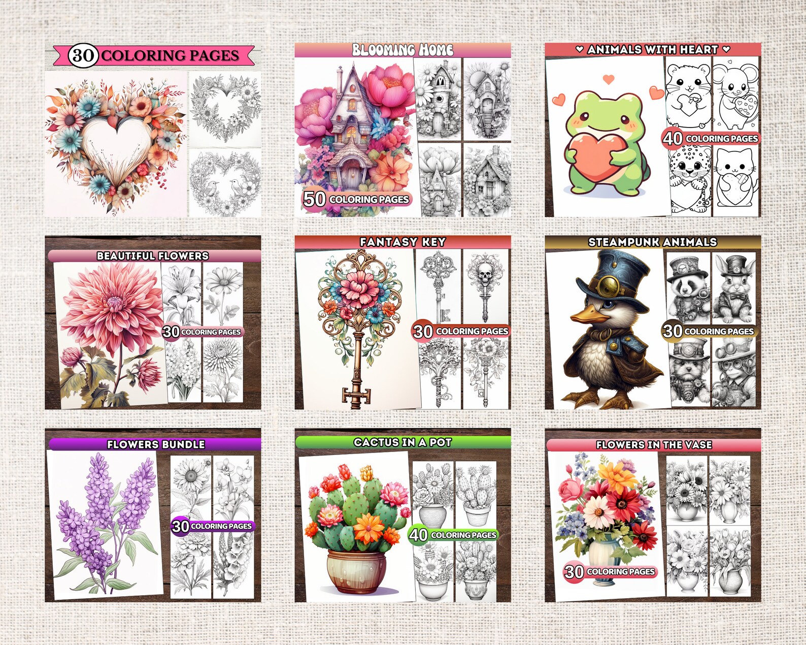 Customized Coloring Book Create Your Own Bundle Coloring Pages Bundle ...