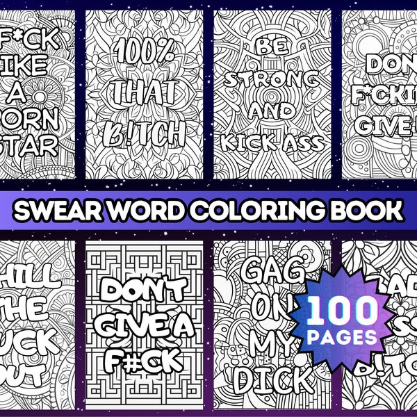 Swearing Printable Coloring Pages Adult Swear Word Coloring Sheets - Etsy