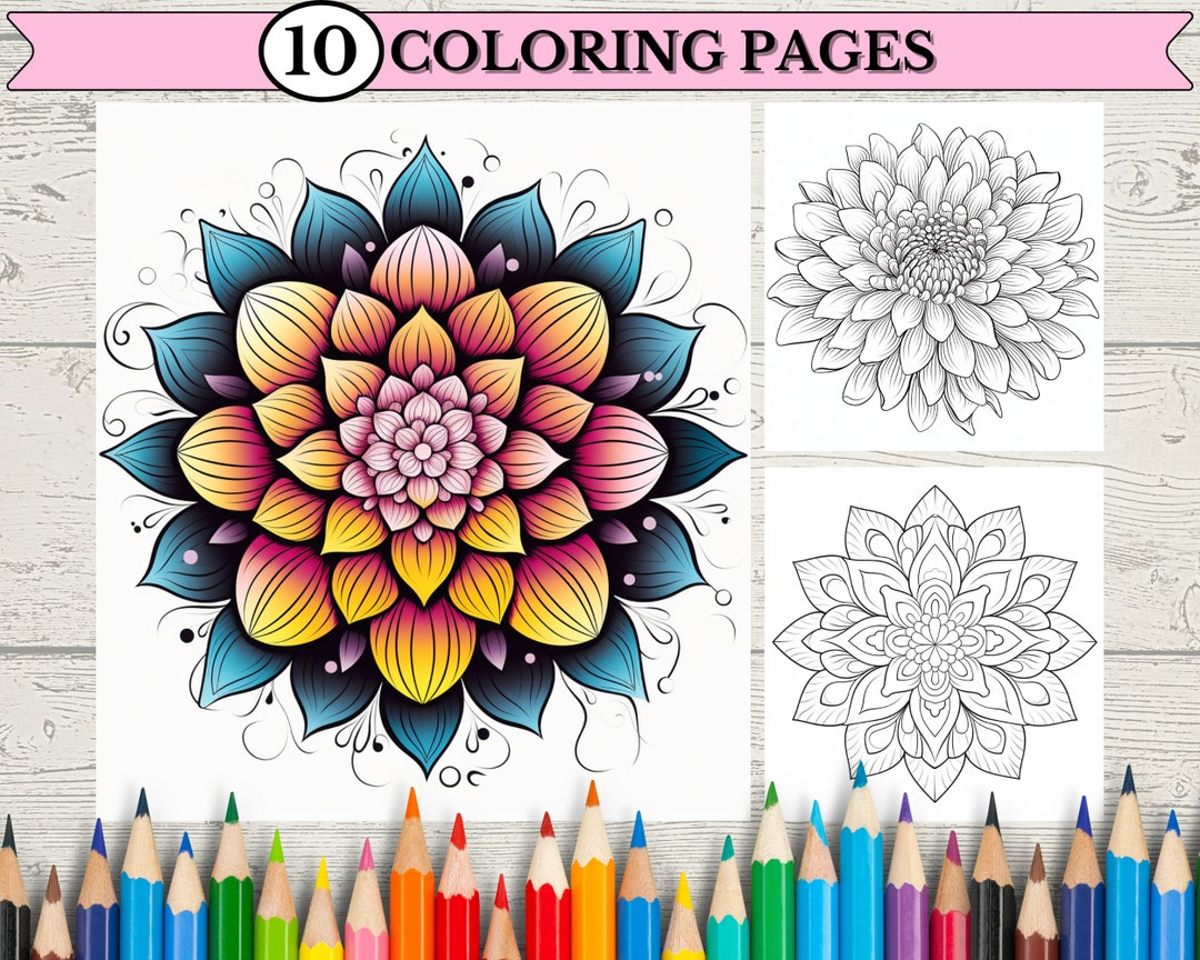 Coloring Page for Adults, Grayscale Coloring Page, Instant Download ...