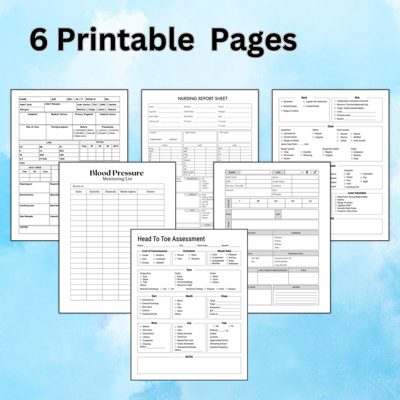 Nursing Report Sheets & Brain Nurse Handoff Sheet for Med Surg ...