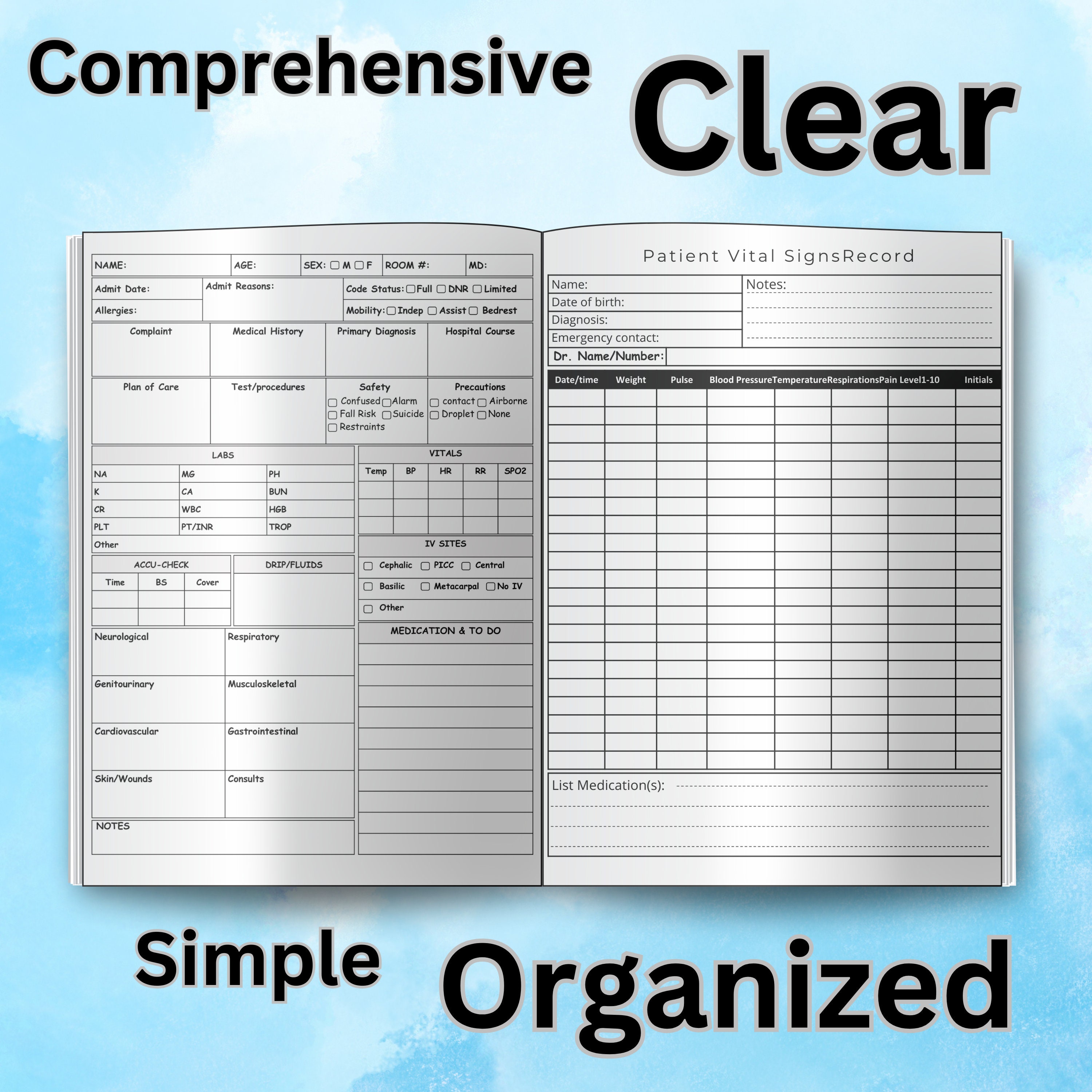 Nursing Report Sheets & Brain Nurse Handoff Sheet for Med Surg ...