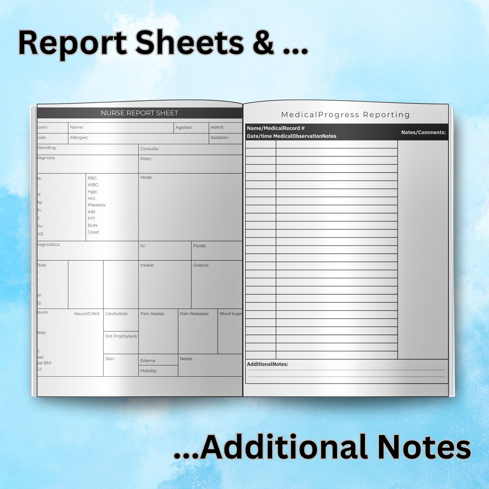 Nursing Report Sheets & Brain Nurse Handoff Sheet for Med Surg ...