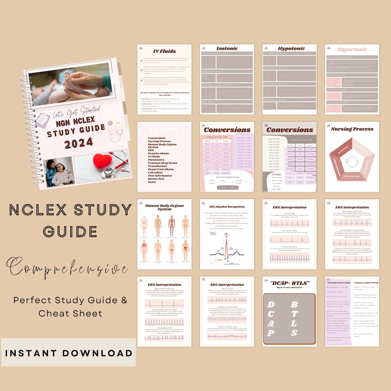 NCLEX Study Guide for Nursing Students, 104 Pgs Future Nurse, Nurse in ...